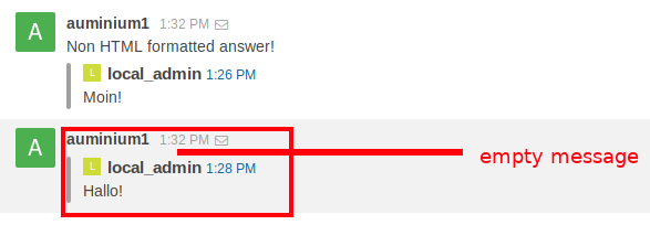 [BUG] Direct Reply: content of HTML formatted emails are not displayed ...