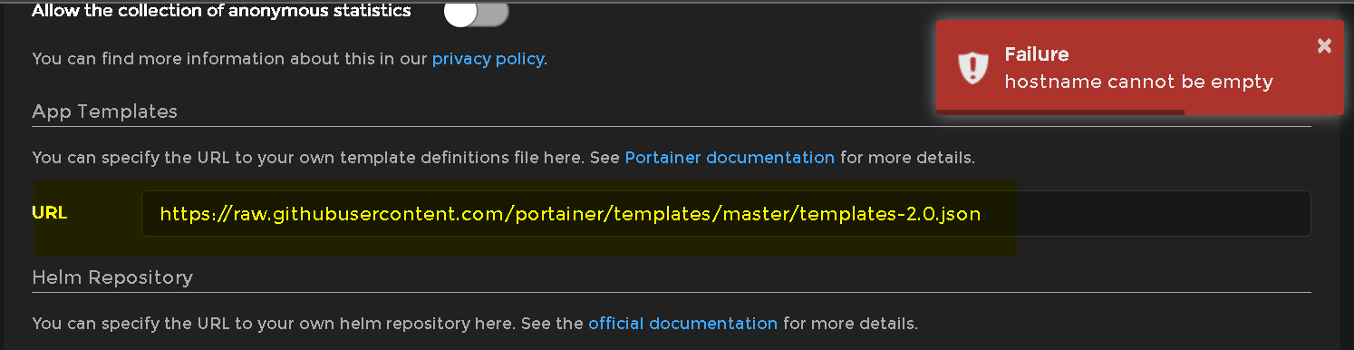 Failure hostname cannot be empty · Issue #6912 · portainer/portainer · GitHub