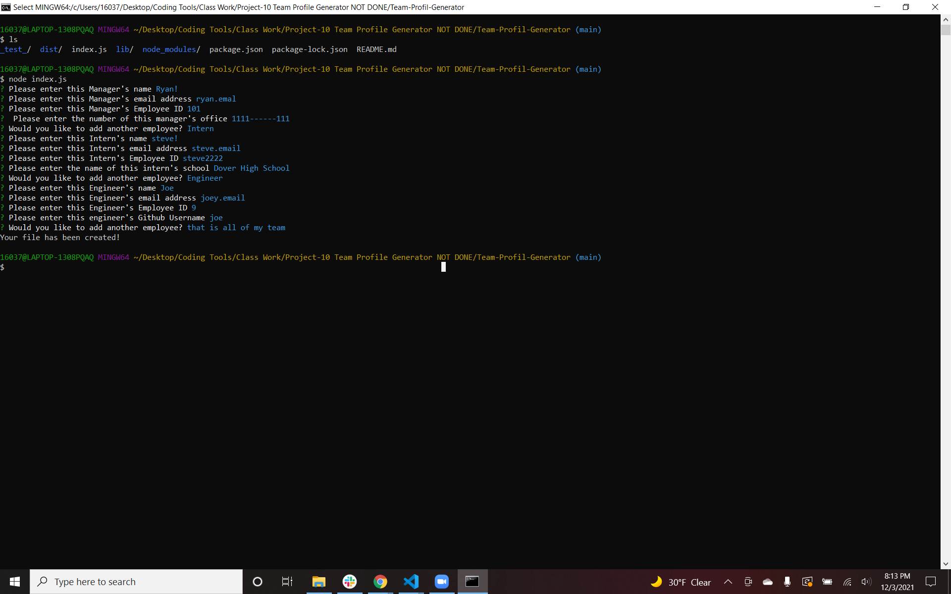 GitHub - rdupont1623/Team-Profil-Generator