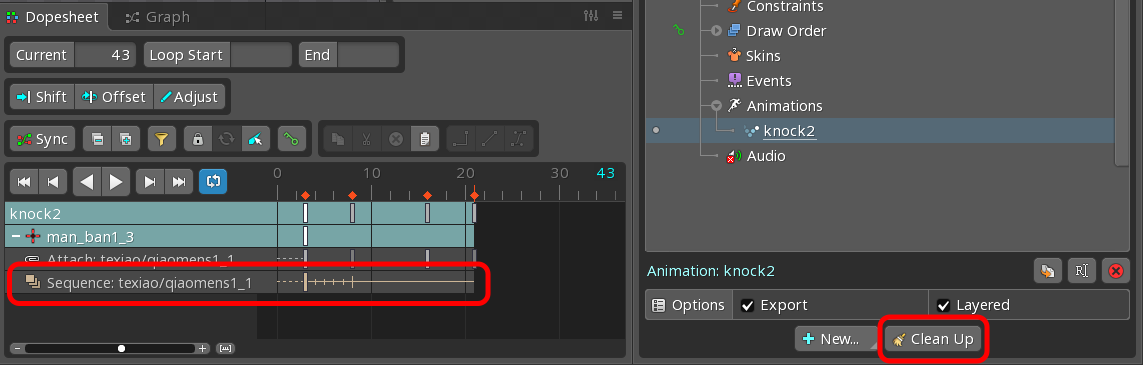 `Animation clean up` and the `Clean up` button removes second and ...