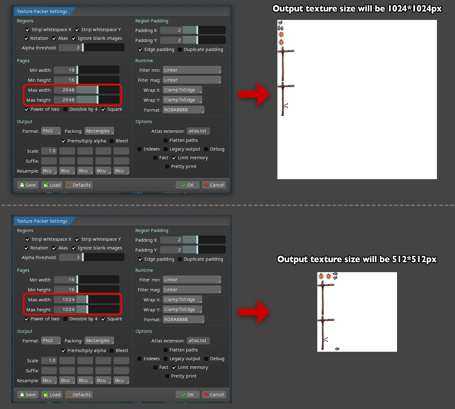 Enabling `Power of two` and `Square` may be the cause the packed ...