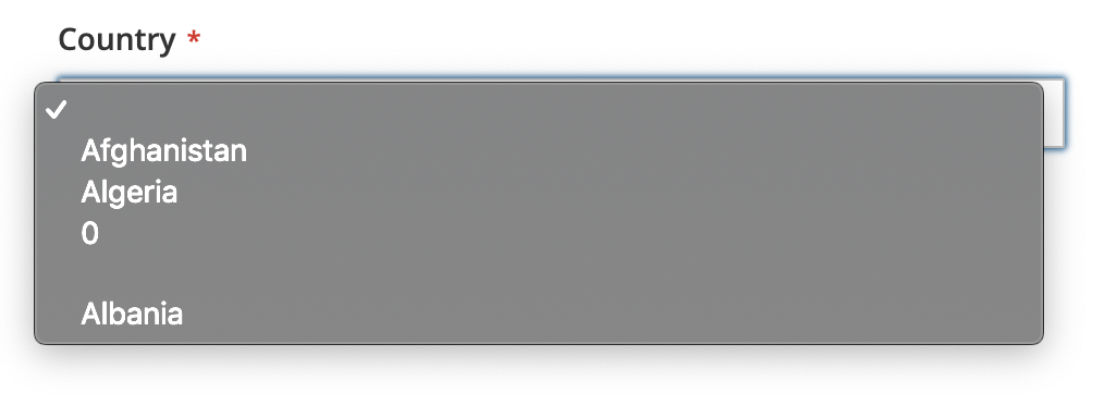 Selecting Top Destination Country Which Isnt In The Allowed Countries List Generates Country 0