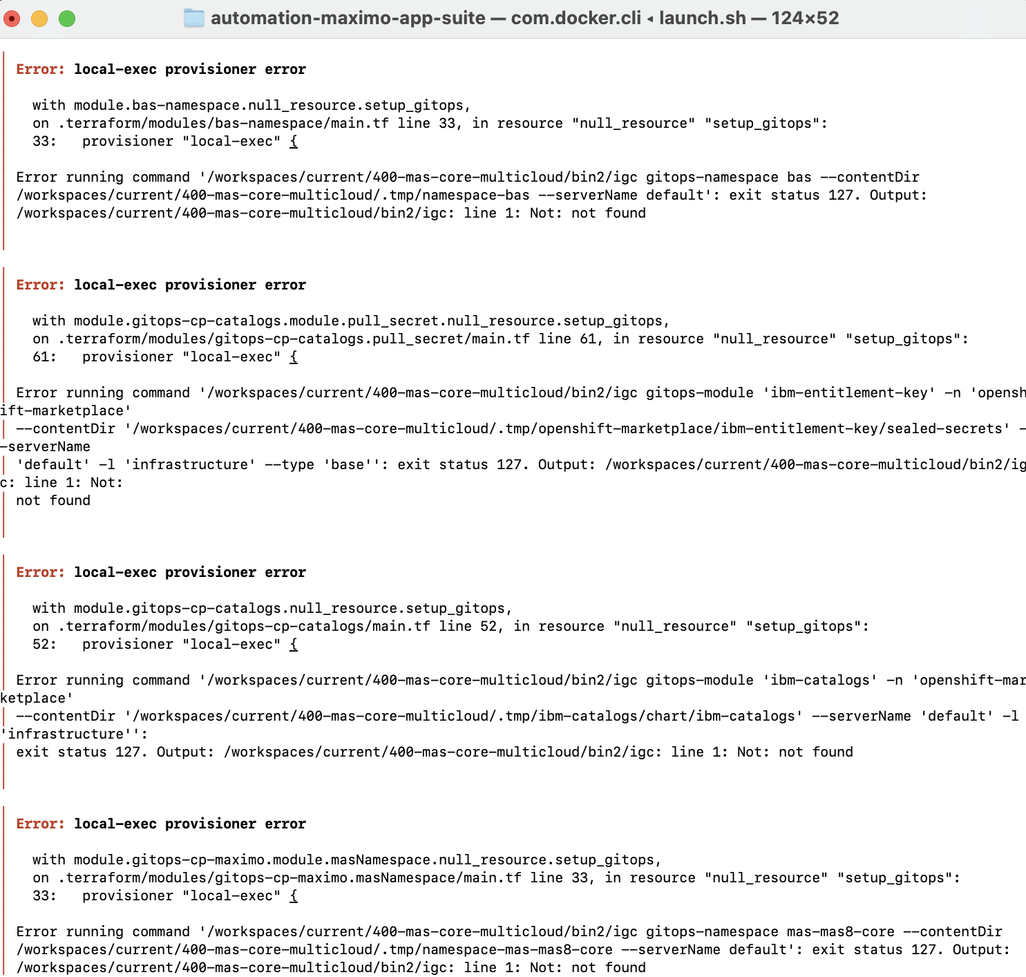 Inconsistent Output From 400 Mas Core Multicloud · Issue 3 · Ibmautomation Maximo App Suite