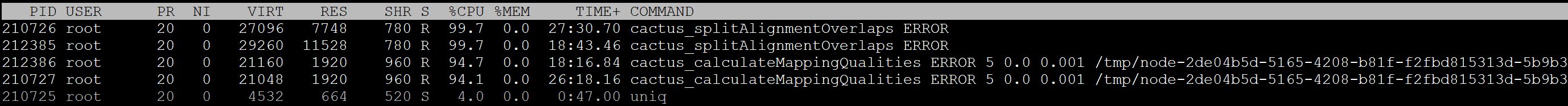 cactus_calculateMappingQualities ERROR · Issue #560 · ComparativeGenomicsToolkit/cactus · GitHub
