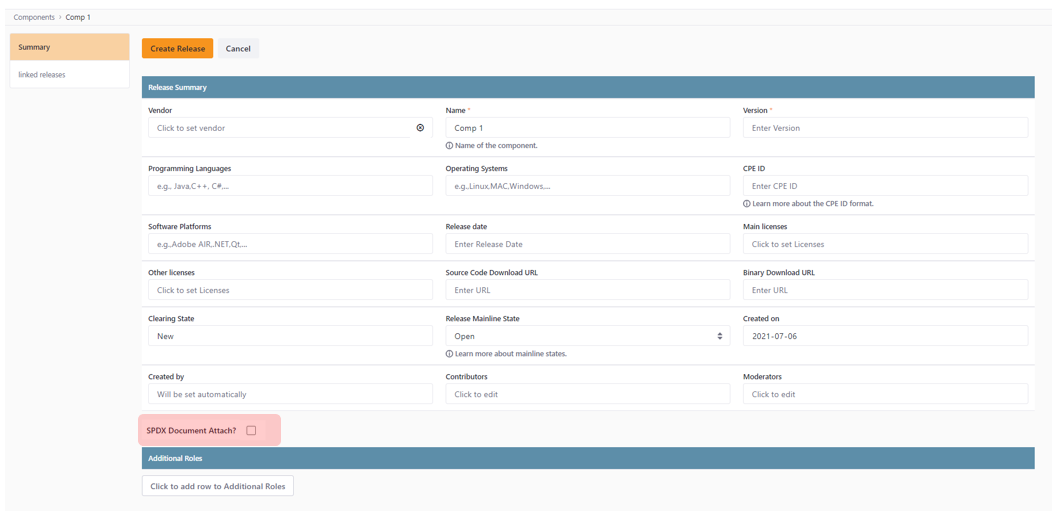 Making new tab in component release pages for showing SPDX/SPDX Lite ...