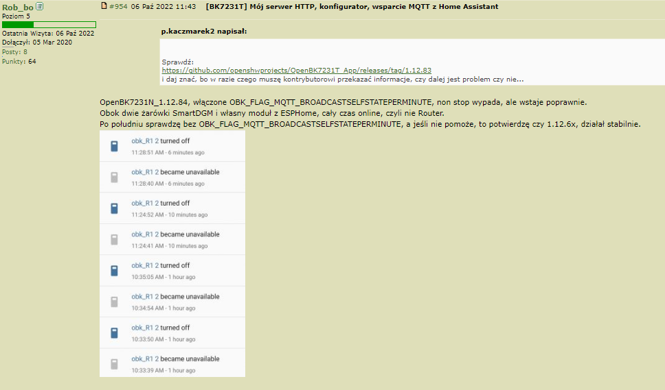 mqtt discconect and connects every 60 seconds · Issue #204 · openshwprojects/OpenBK7231T_App ...