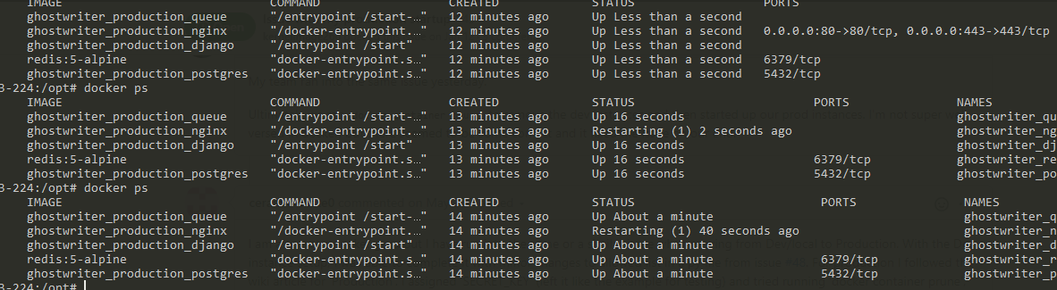Issue with my production startup · Issue #45 · GhostManager/Ghostwriter · GitHub