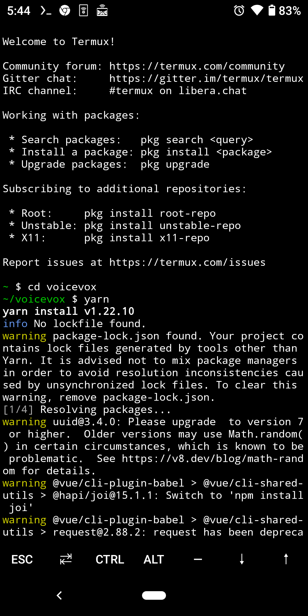 Android の Termux 上でビルドしようとすると Electron builds are not available on platform: android／Windows 以外で ...