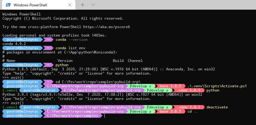 Git branch displayed 2 times and Python environment missing · Issue ...
