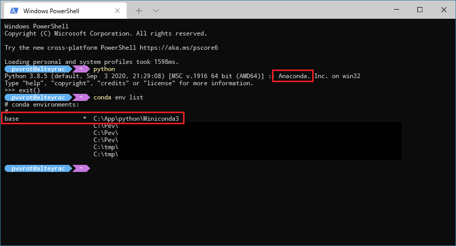 Git branch displayed 2 times and Python environment missing · Issue ...