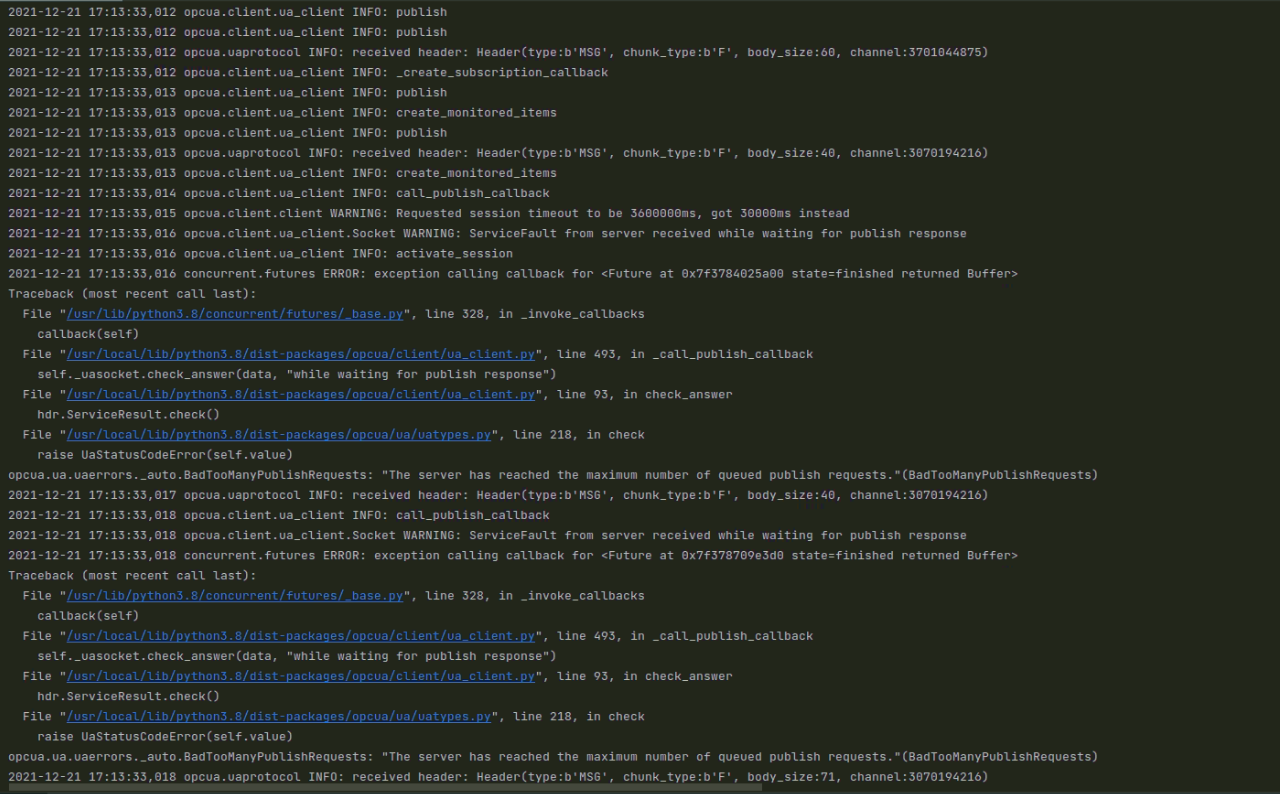 Badtoomanypublishrequests When Subscribe To Nodes · Freeopcua Python Opcua · Discussion 1430