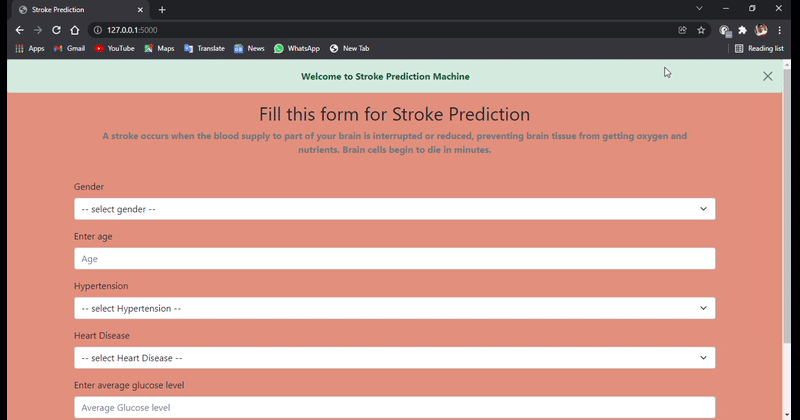 GitHub - ankitkumar174/Stroke-Prediction-App: Stroke Prediction Web App using Flask