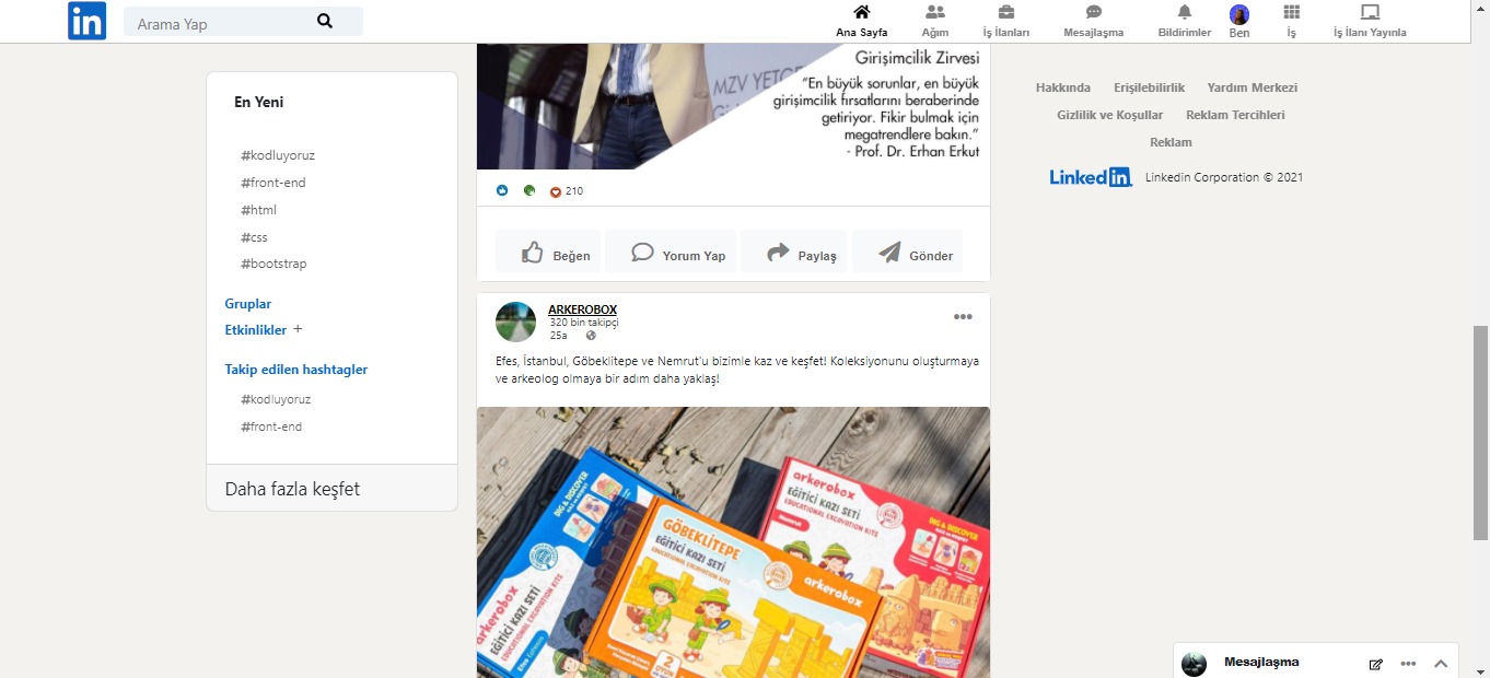 Github Rabia 35linkedin Clone Css Linkedin Clone Css Özelliklerini Ekleme