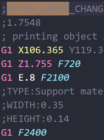 Automatic adjustment of Color Change after application of Variable Layering Height function ...