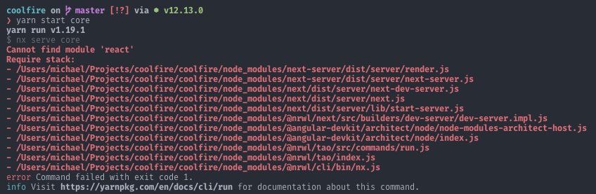 Next.js app created without adding React dependency · Issue #2064 · nrwl/nx · GitHub