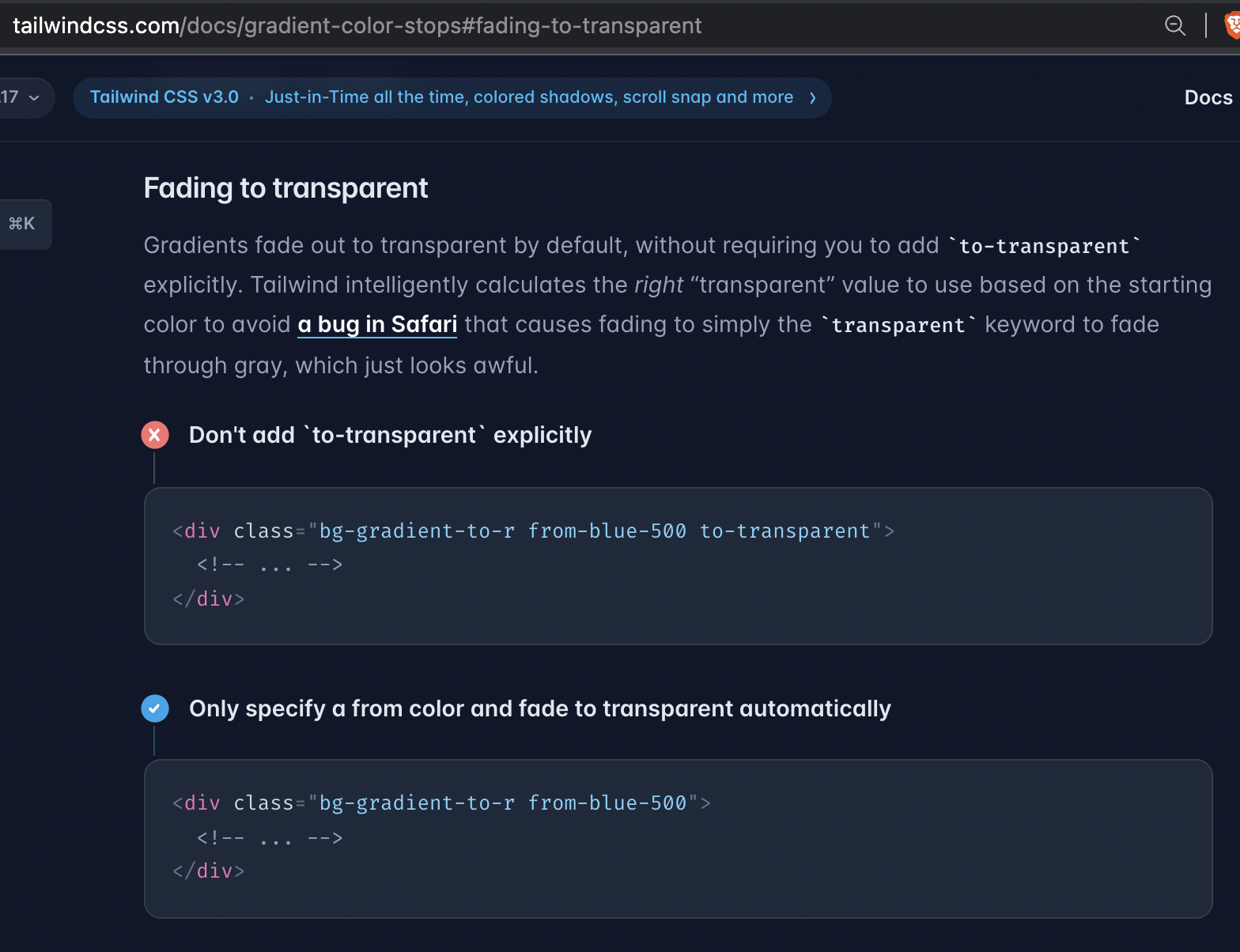 Bug: `from-transparent` appears as gray in iPhone (Both safari & chrome ...