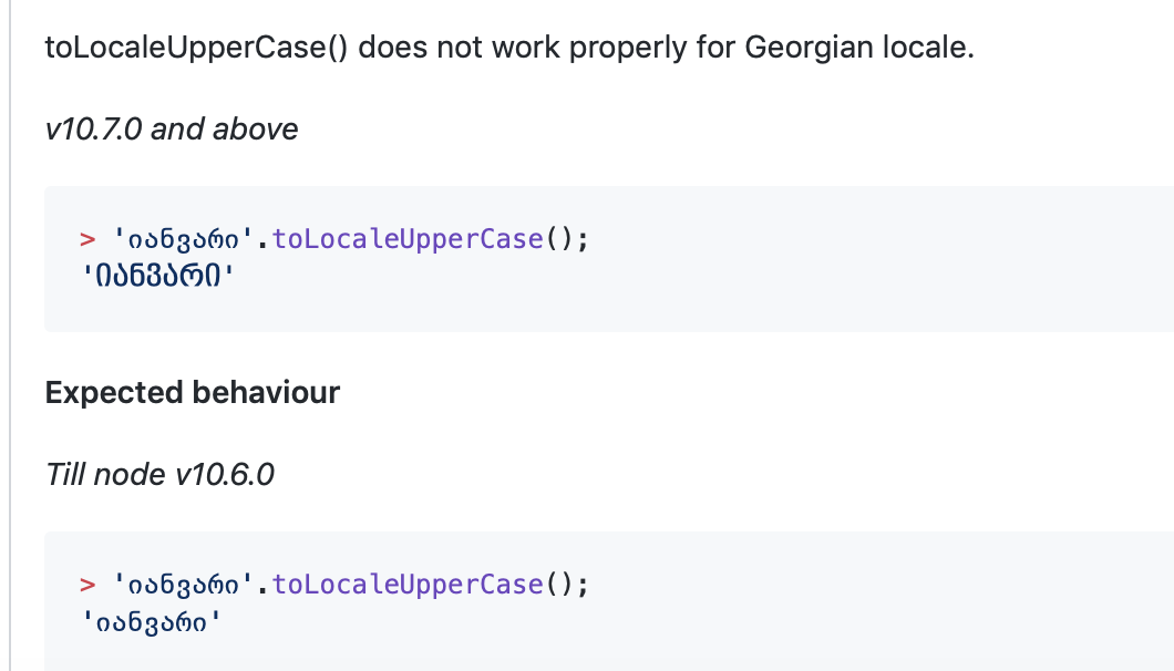 toLocaleUpperCase() not working for Georgian locale ('ka') · Issue ...