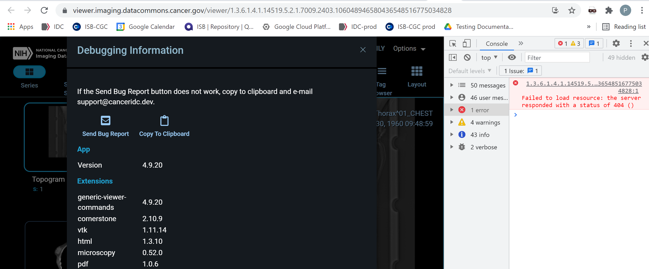"Send Bug Report" does not work · Issue #2051 · OHIF/Viewers · GitHub