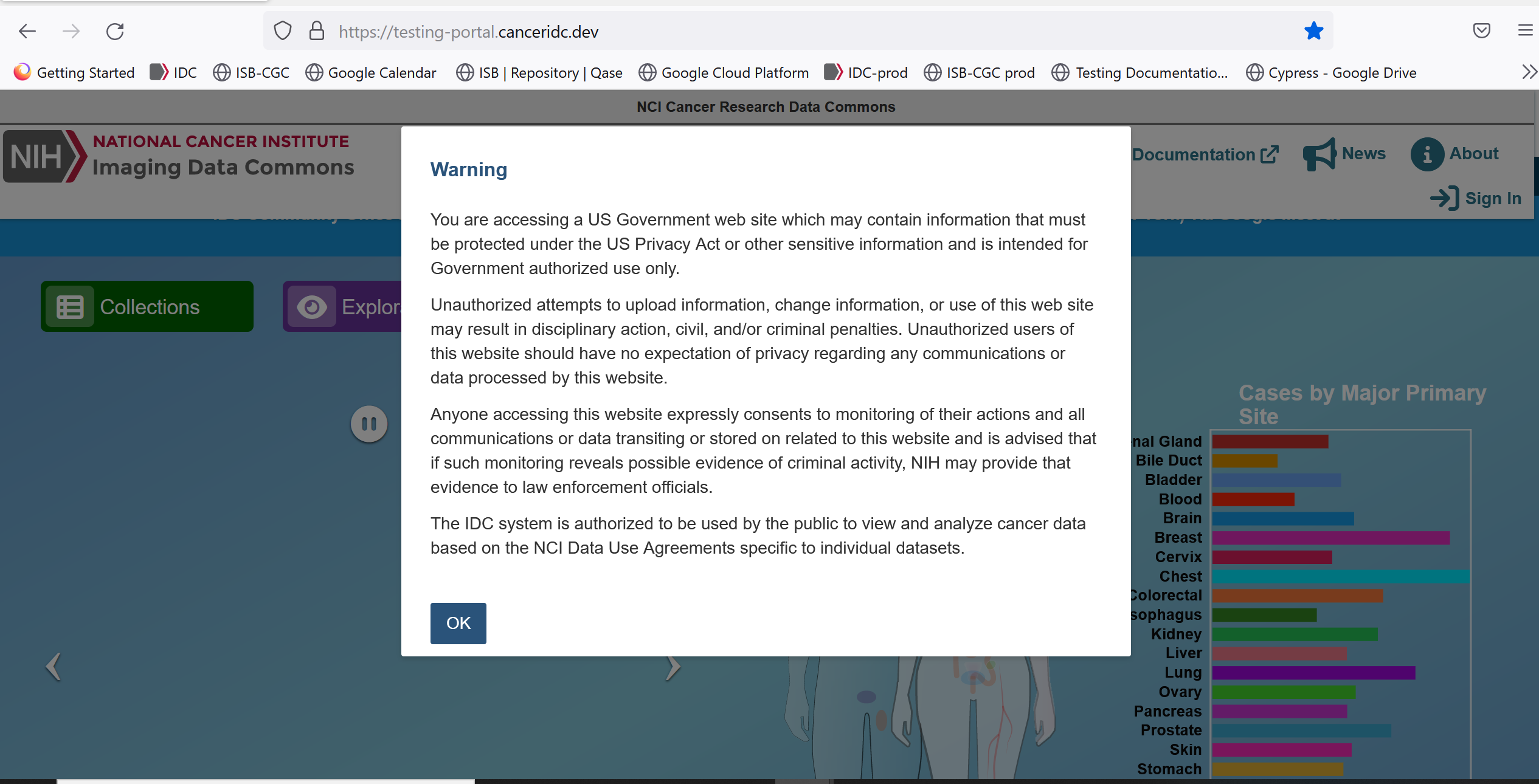 Change IDC warning text · Issue #978 · ImagingDataCommons/IDC-WebApp · GitHub