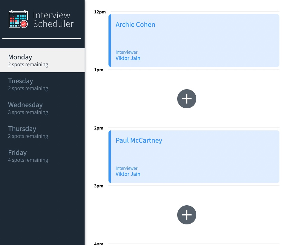 GitHub - jtardioli/interview-scheduler: Calendar app to schedule ...