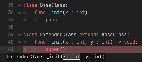 Edditor suggests child class parameters for super() in _init() methods (GDScript) · Issue #77871 ...