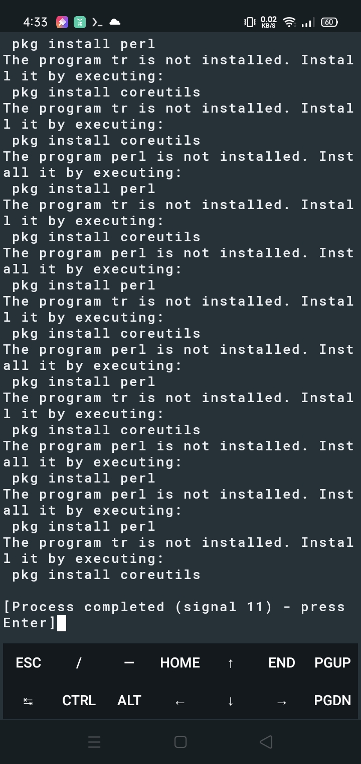 Bug Process Completed Signal 11 Press Enter · Issue 2863 · Termuxtermux App · Github 