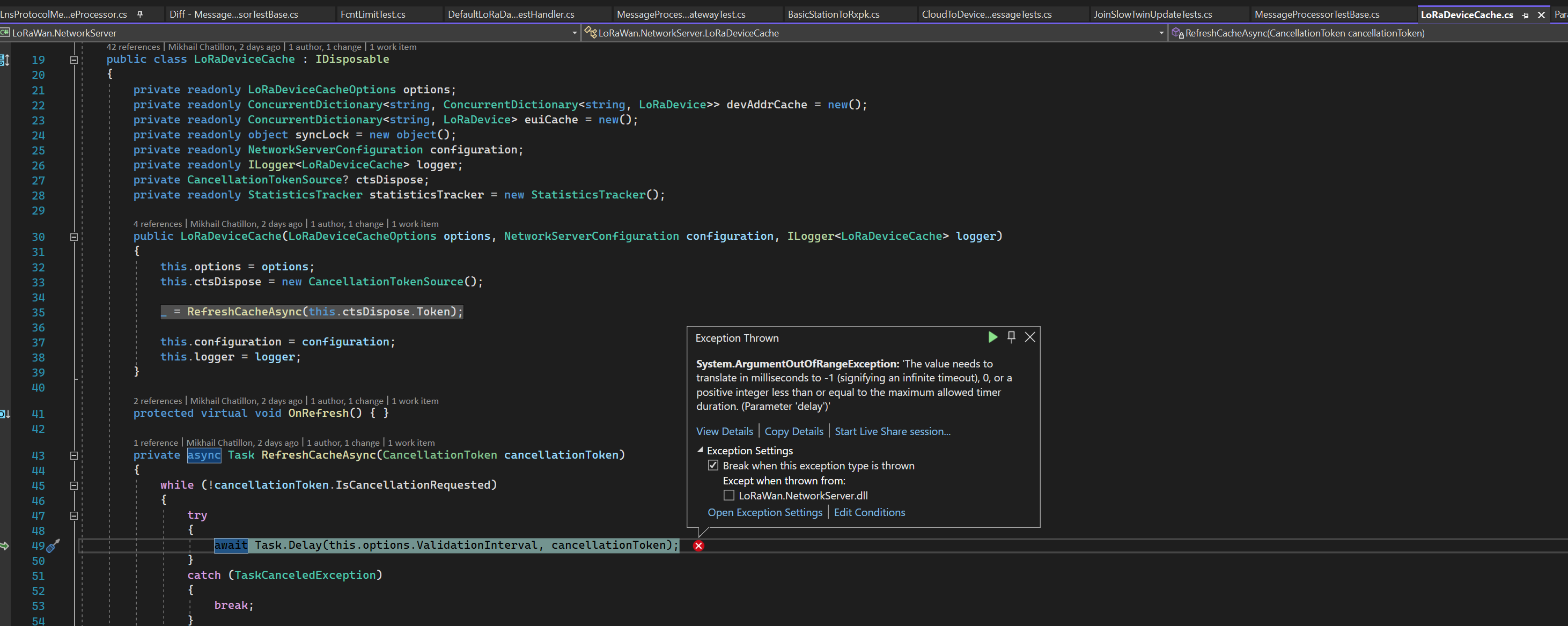 Test LoraDevice Cache uses too high timestamps · Issue #1072 · Azure ...