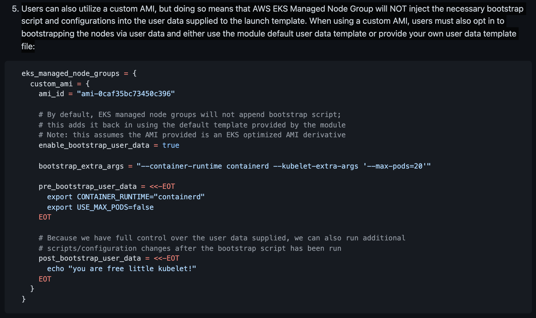 Managed node group bootstrap.sh not run with custom ami · Issue #1740 ... Managed node group bootstrap.sh not run with custom ami · Issue #1740 ...