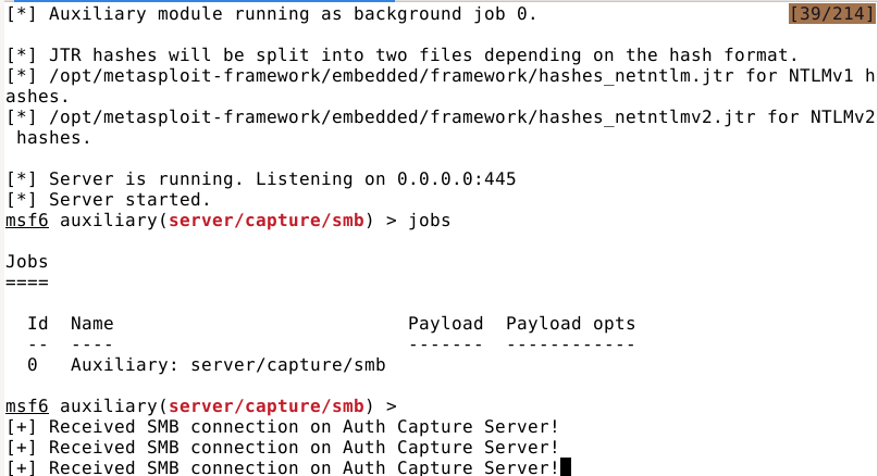 smb capture module outputs nothing · Issue #17951 · rapid7/metasploit-framework · GitHub