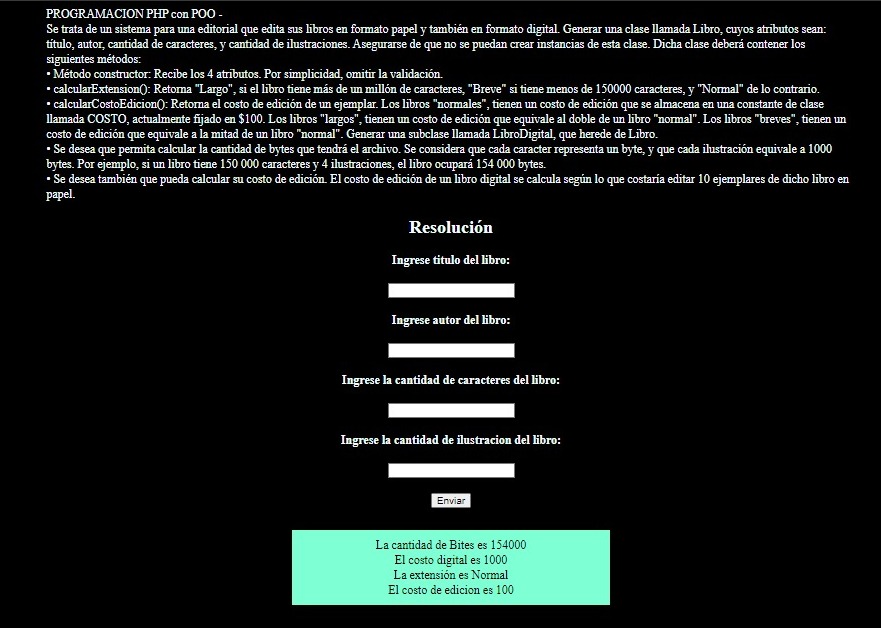 GitHub - javier-dotcom/Ejercicios-PHP-con-POO-Clase-Libros-: Resolución ...