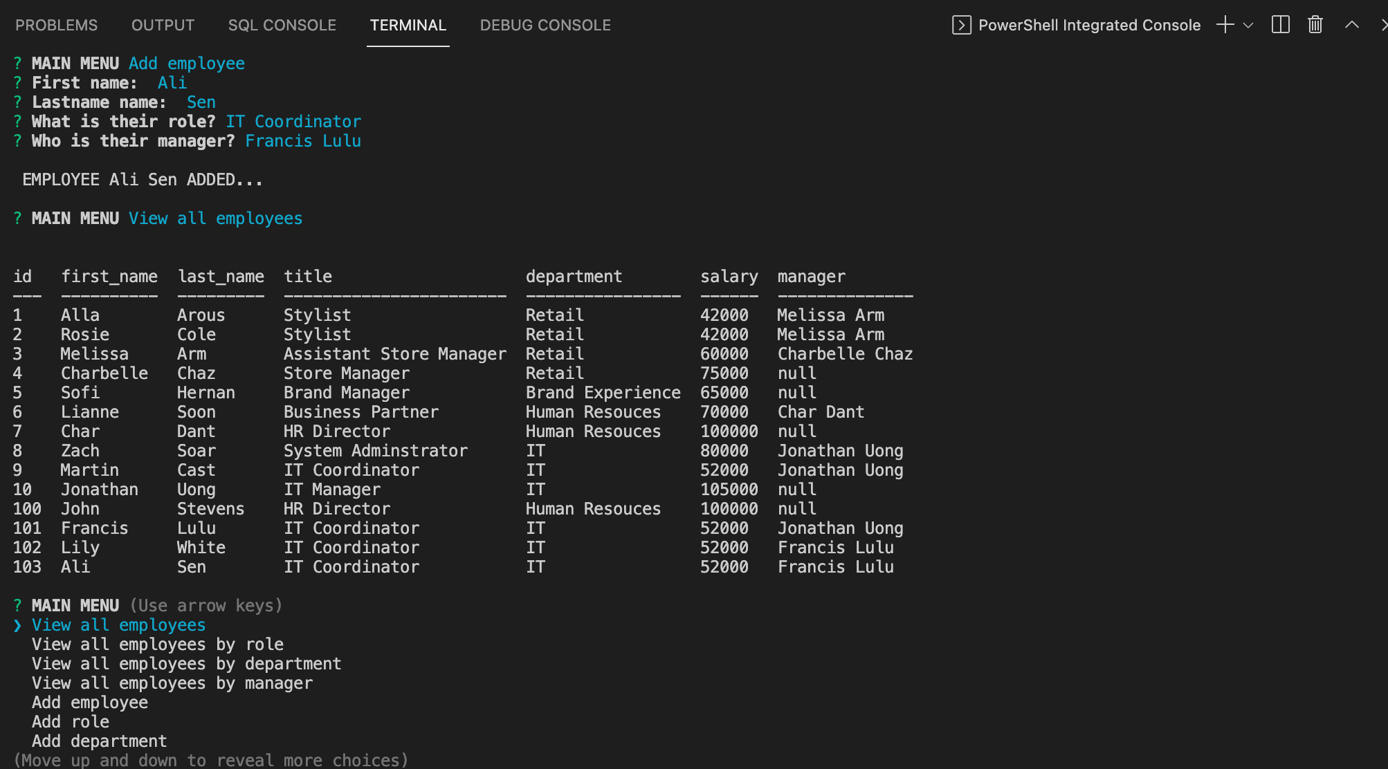 GitHub - francislu2021/employeetracker: UOT-ASSIGNMENT 12 SQL
