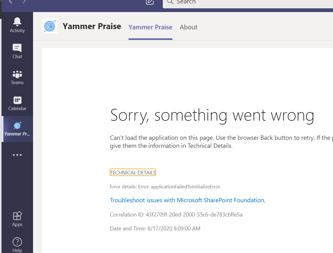 react-yammer-praise Teams issue · Issue #1448 · pnp/sp-dev-fx-webparts · GitHub
