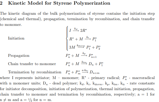 Simulating Styrene polymerization using gillespy2 · Issue #537 · StochSS/GillesPy2 · GitHub