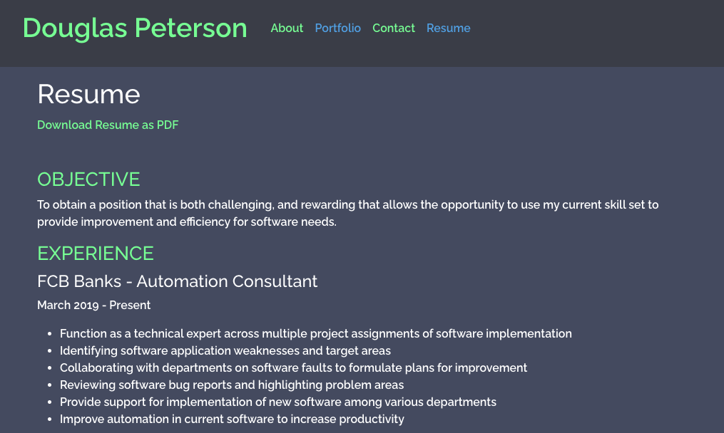 GitHub - Doug-Coder64/react-portfolio-demo