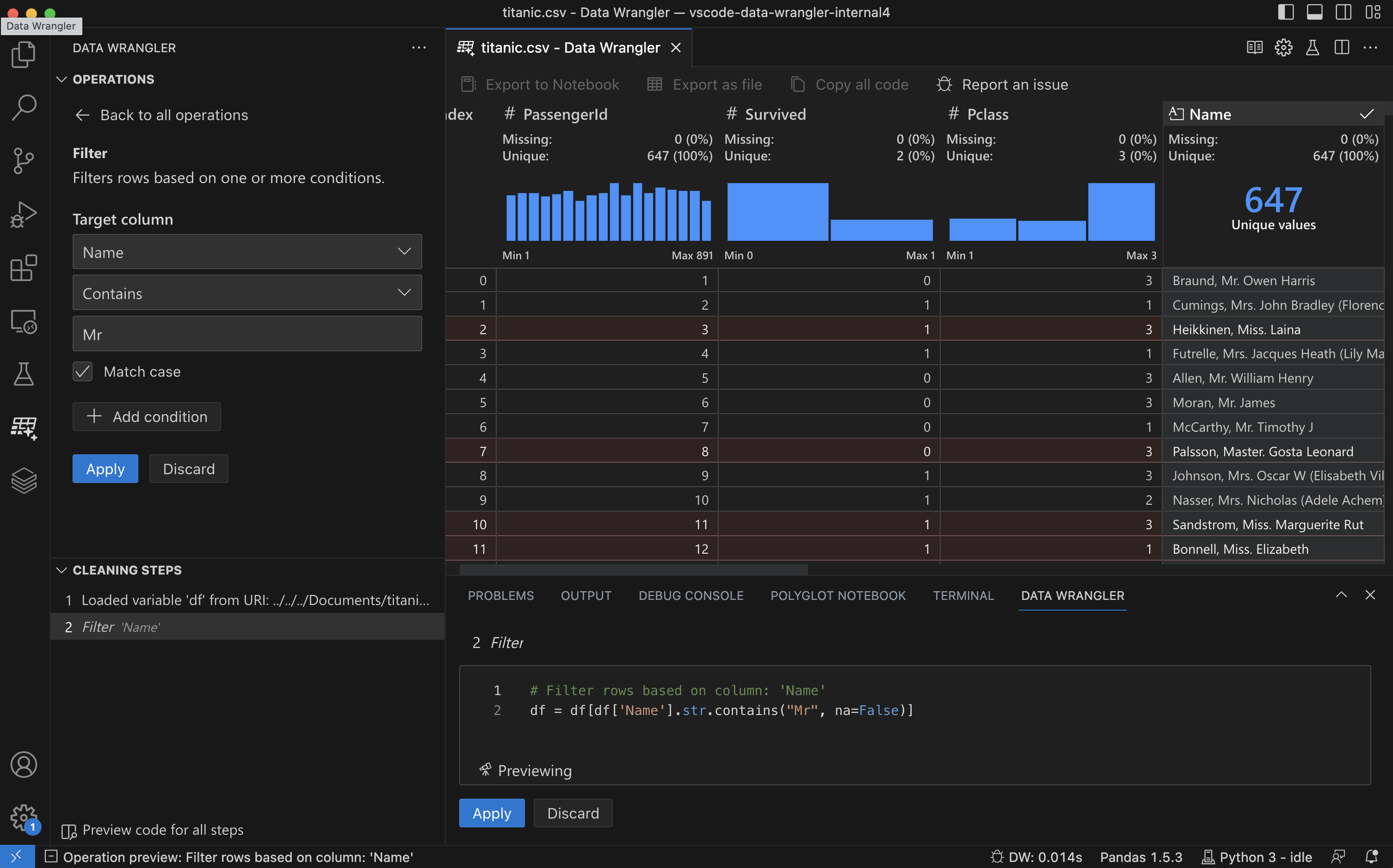 Feature Request - delete rows based on condition · Issue #89 · microsoft/vscode-data-wrangler ...