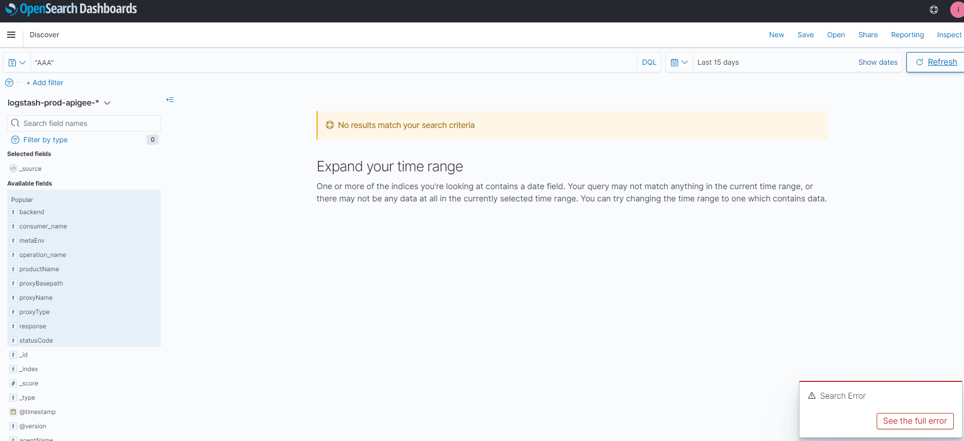[BUG] - query_shard_exception/null_pointer_exception after upgrade to OpenSearch-Dashboards ...