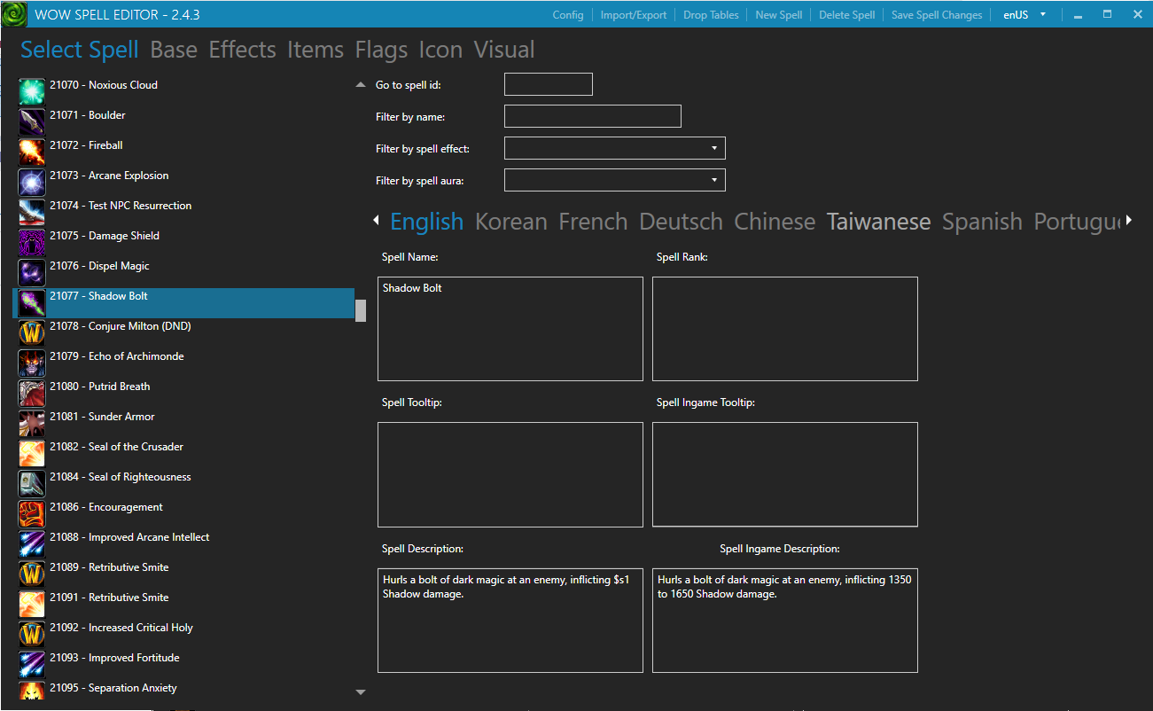 Can't copy data from Spelleditor to Spell_Template (cMangos 2.4.3) · Issue #177 · stoneharry/WoW ...