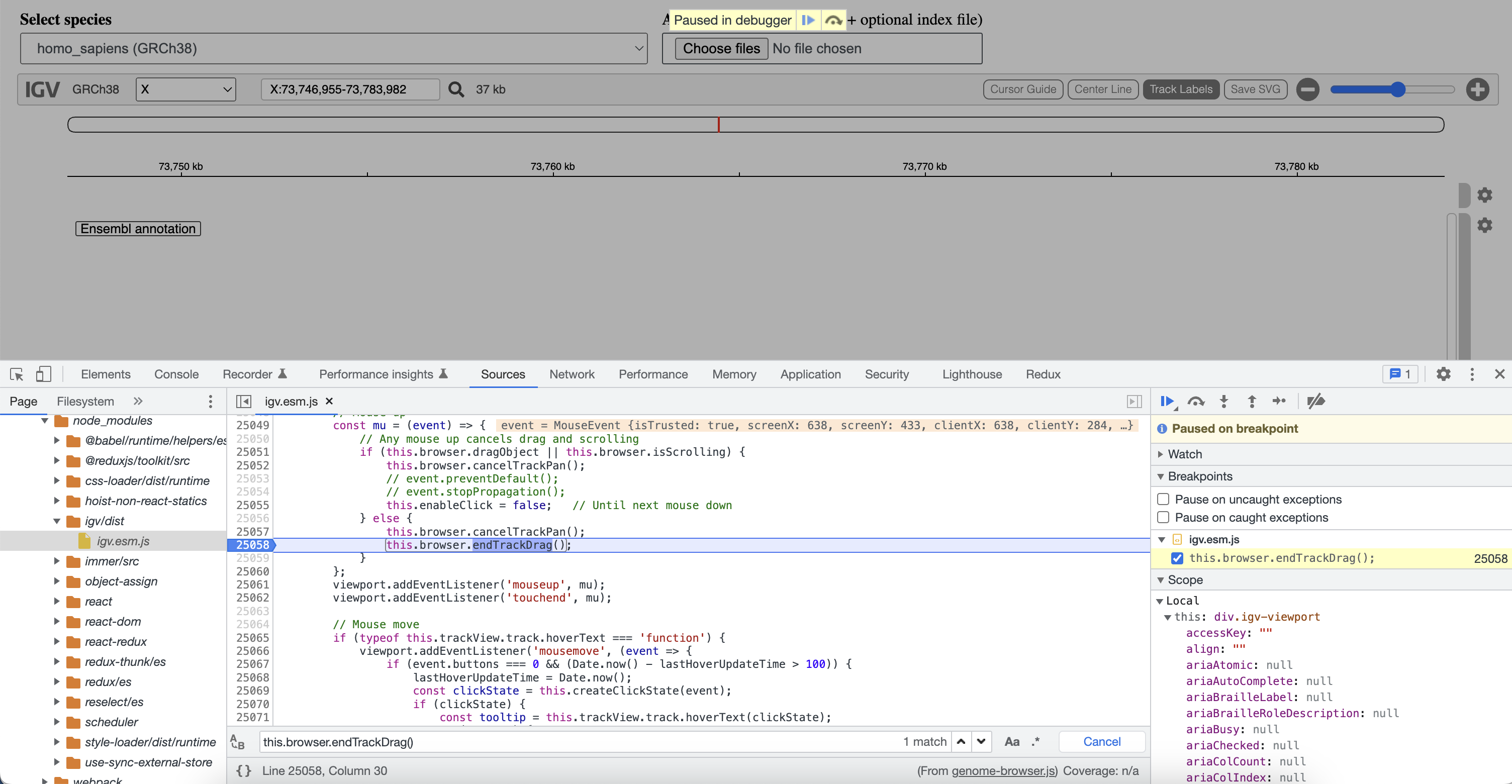 Annotation track keeps disappearing when I scroll around · Issue #1633 · igvteam/igv.js · GitHub