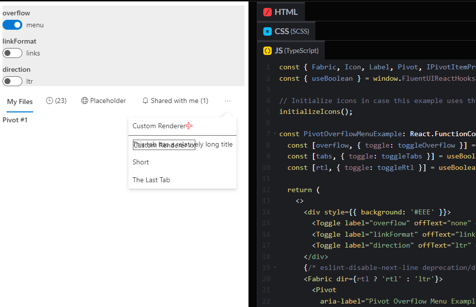 Using Keyboard Navigation In Pivots Overflow Menu Shows Ui Artifacts · Issue 21182 · Microsoft