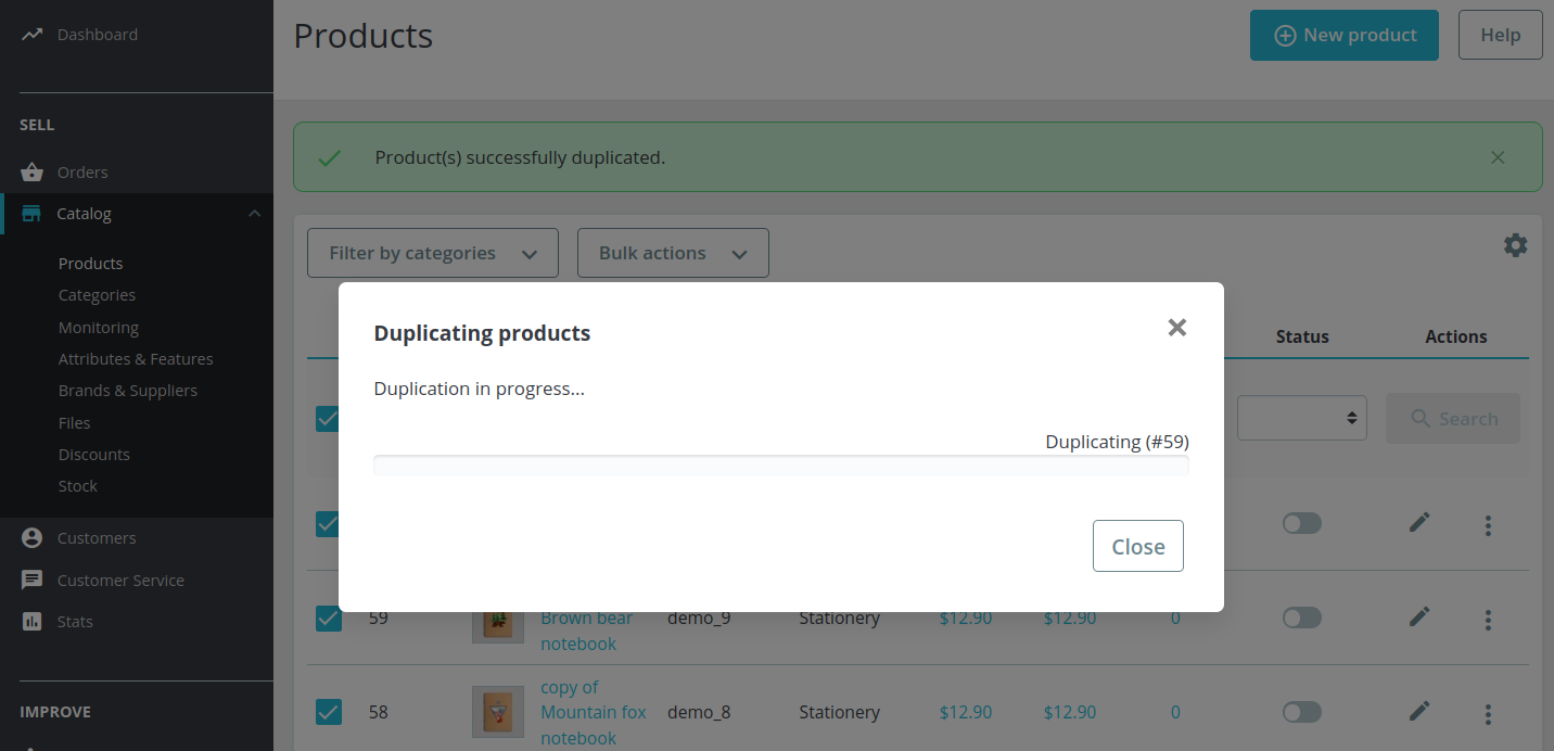 [BO] Bad display of progress bar for bulk actions · Issue #27386 · PrestaShop/PrestaShop · GitHub