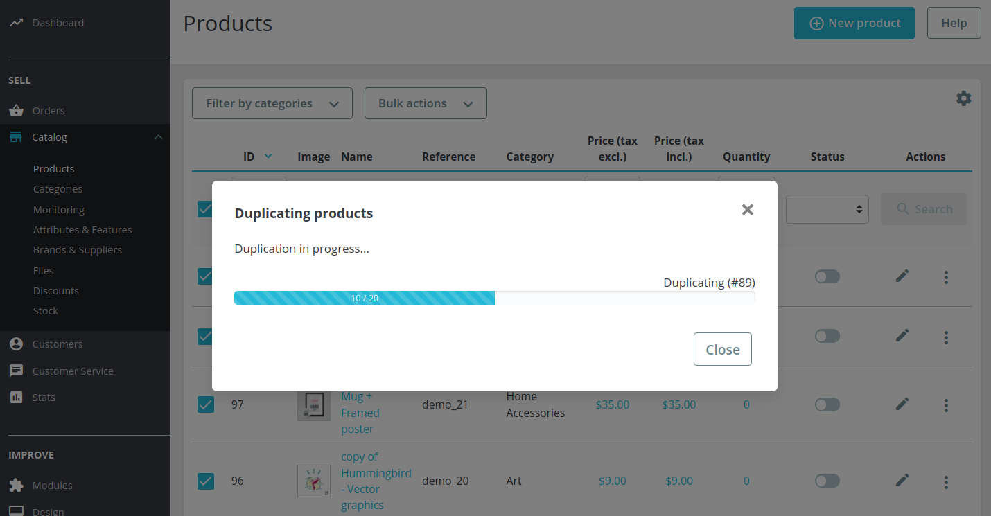 [BO] Bad display of progress bar for bulk actions · Issue #27386 · PrestaShop/PrestaShop · GitHub