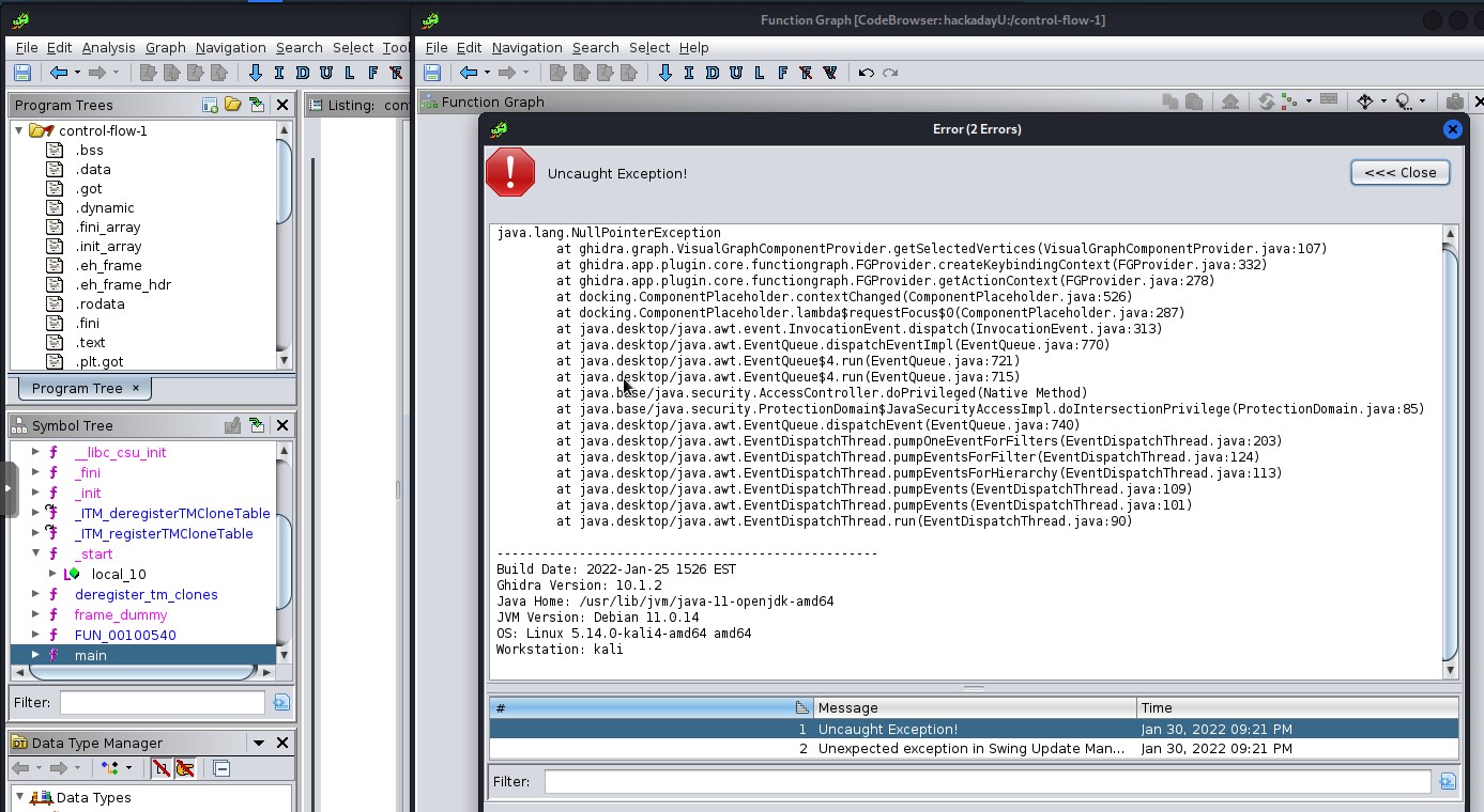 Uncaught Exception When Launching Function Graph · Issue 3950 · Nationalsecurityagencyghidra