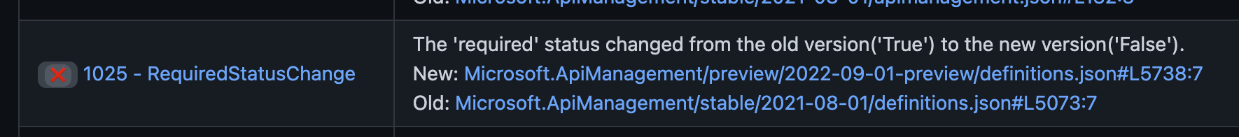 Breaking Change 'required' status changed message has old and new values reversed · Issue #4500 ...