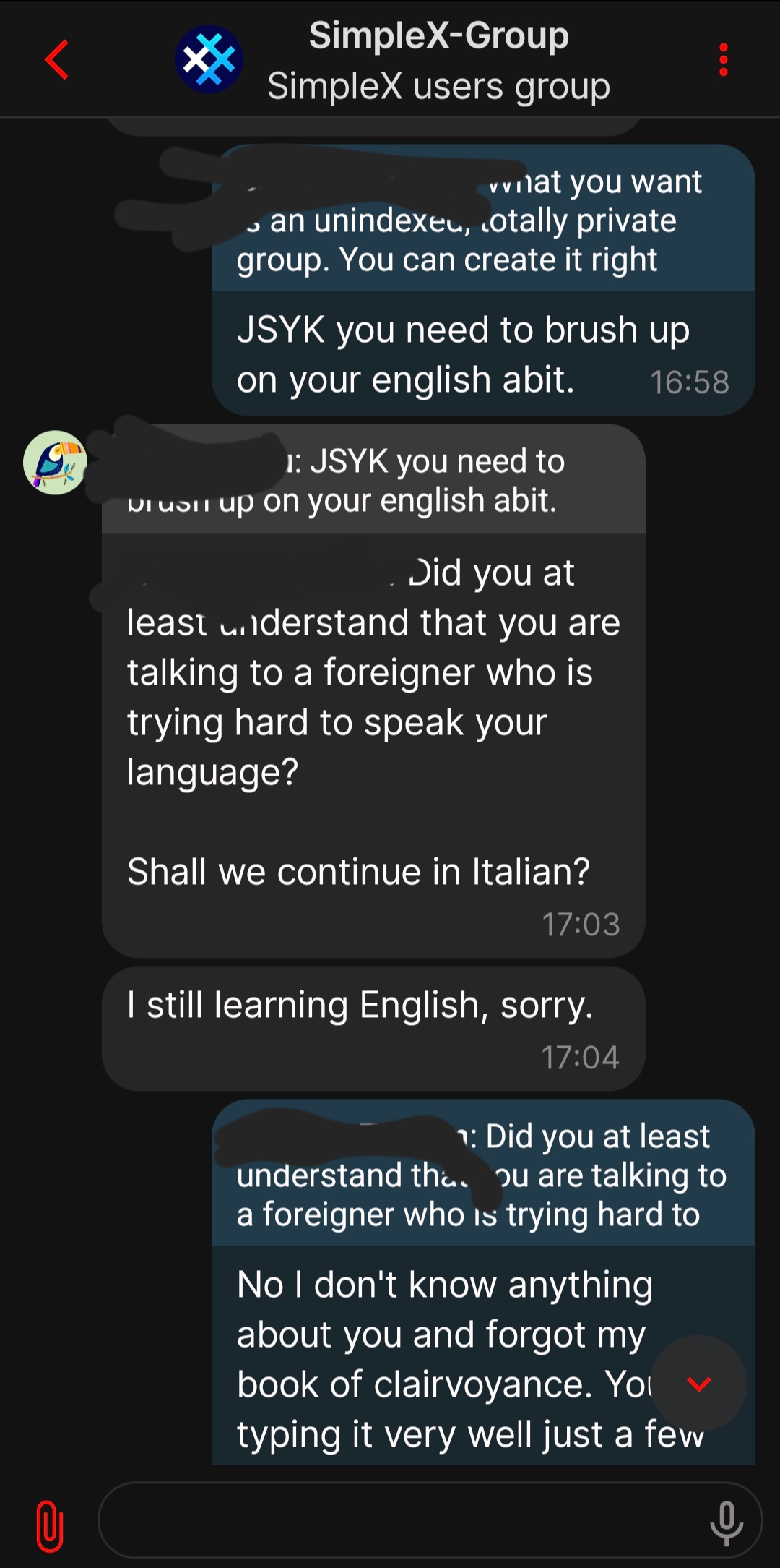 Group Chats Not Receiving Messages From Everyone · Issue #1531 · simplex-chat/simplex-chat · GitHub