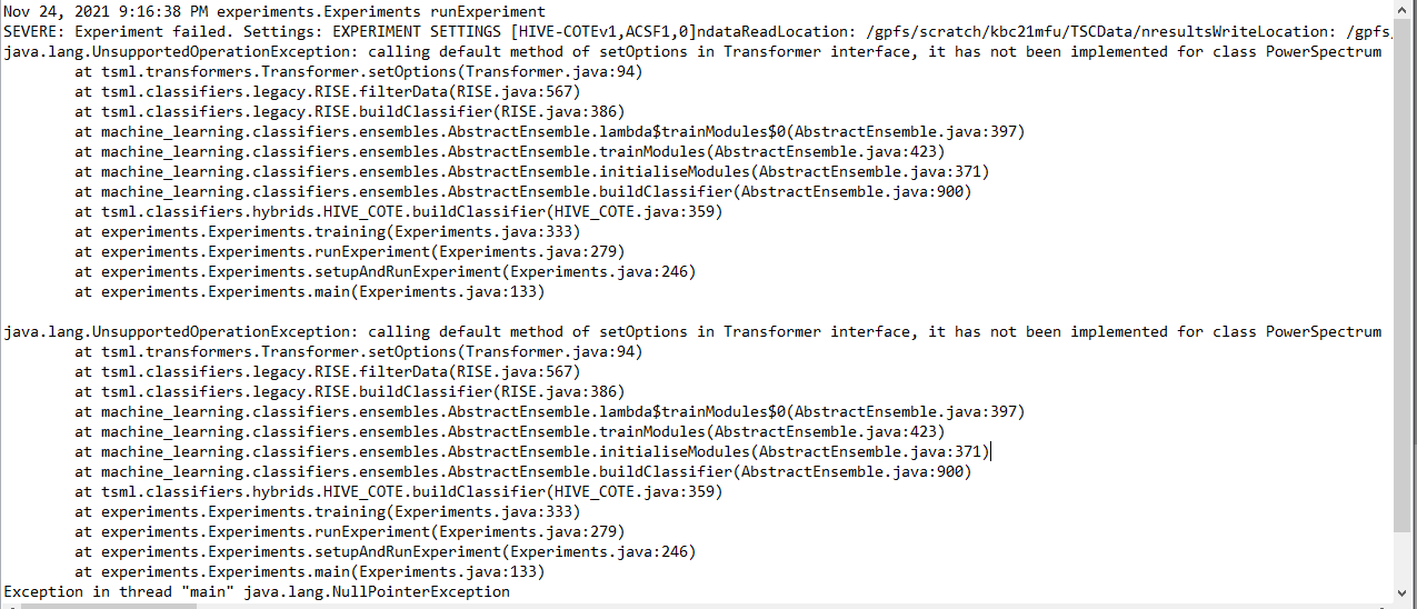 "Unsupported Operation Exception" when trying to run HIVE-COTE · Issue #532 · time-series ...