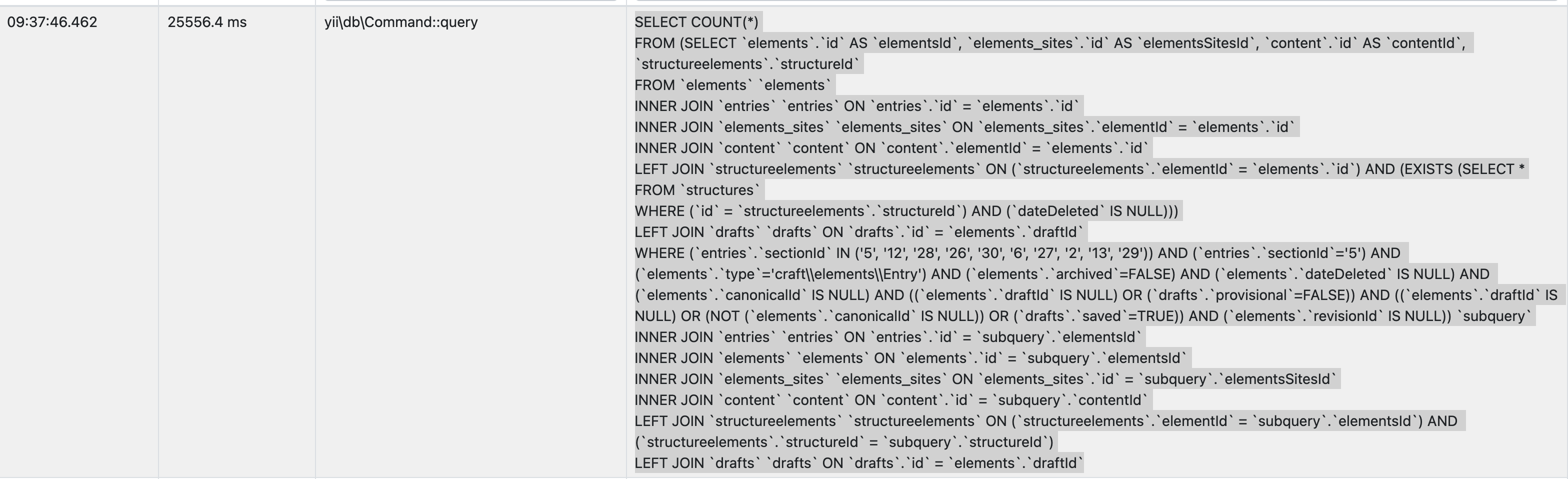 Performance issue on an entries page due to count query · Issue #9861 · craftcms/cms · GitHub