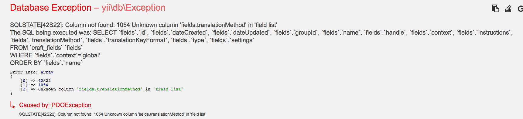 DB Exception on Migration : Unknown column 'fields.translationMethod' · Issue #304 · craftcms ...