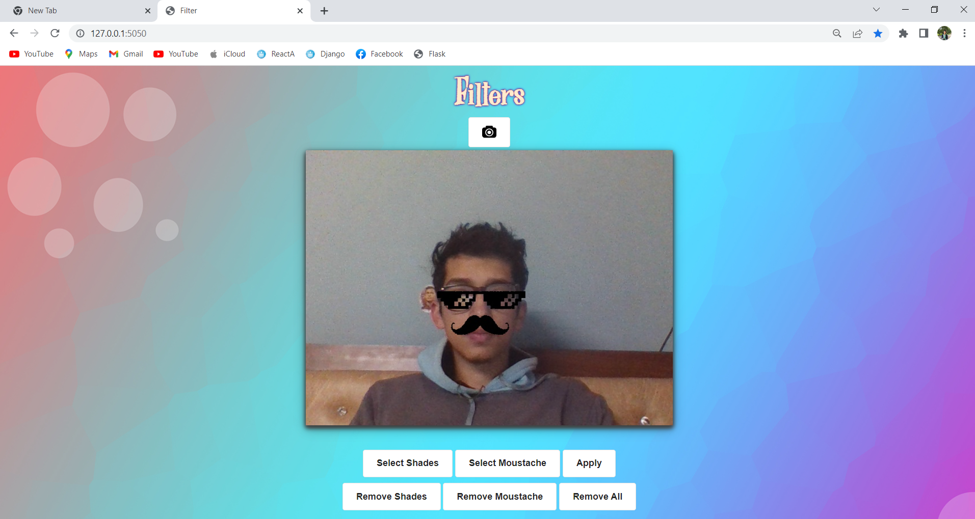 GitHub - HordesOfGhost/Face_Filter: Face Filters using DLIB and Flask.