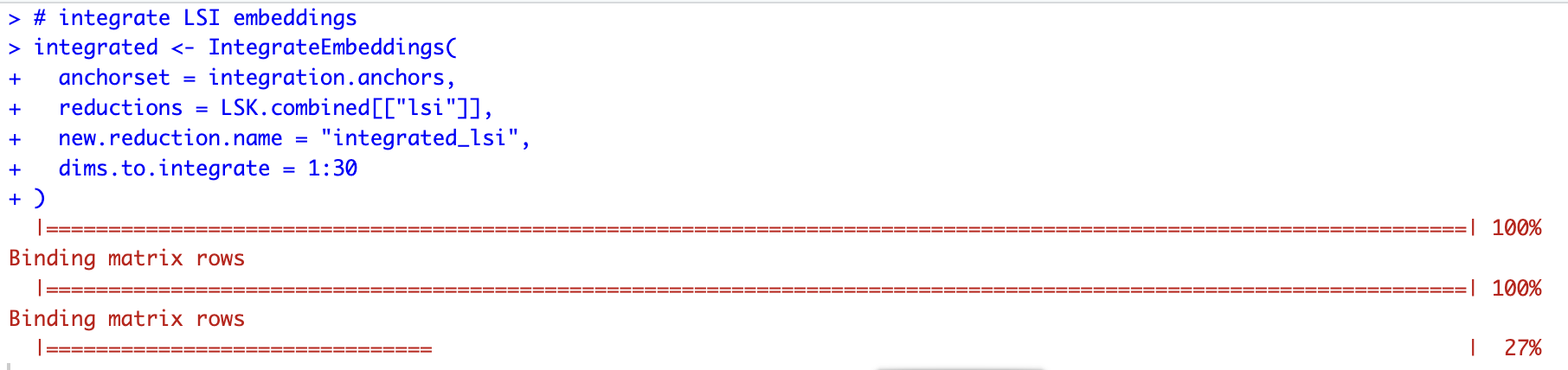 Cycles of "Binding matrix rows" during IntegrateData · Issue #1260 · stuart-lab/signac · GitHub