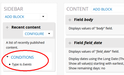Add option for the "Recent content" block to control which content ...
